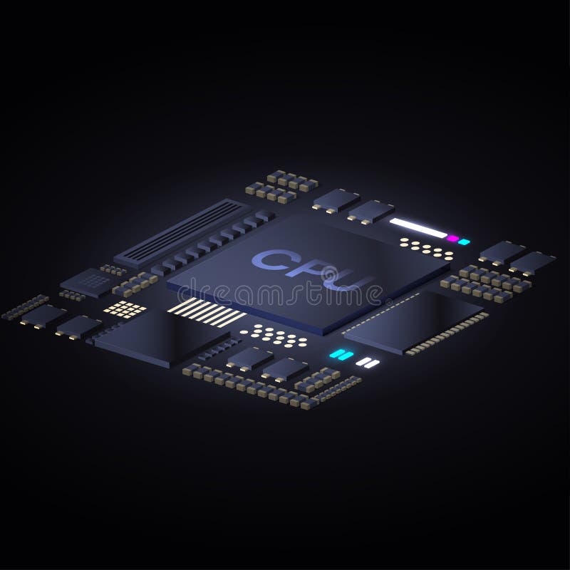 Vector of CPU Concept Design Stock Vector - Illustration of motherboard ...