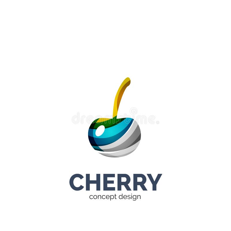 Vector Creative Abstract Cherry Fruit Logo Stock Vector - Illustration ...