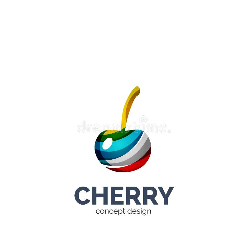 Vector Creative Abstract Cherry Fruit Logo Stock Vector - Illustration ...