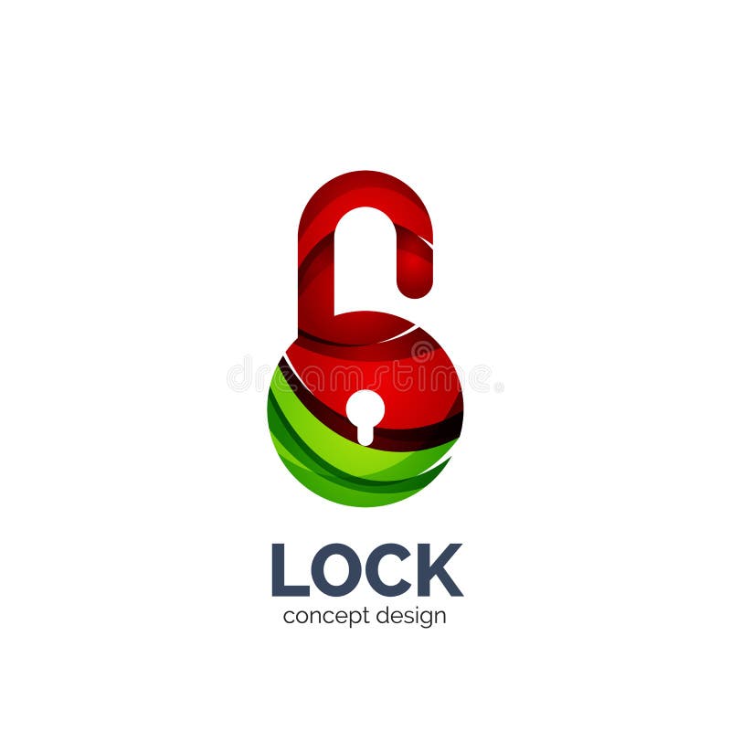 Vector Creative Abstract Lock Logo Created with Lines Stock ...