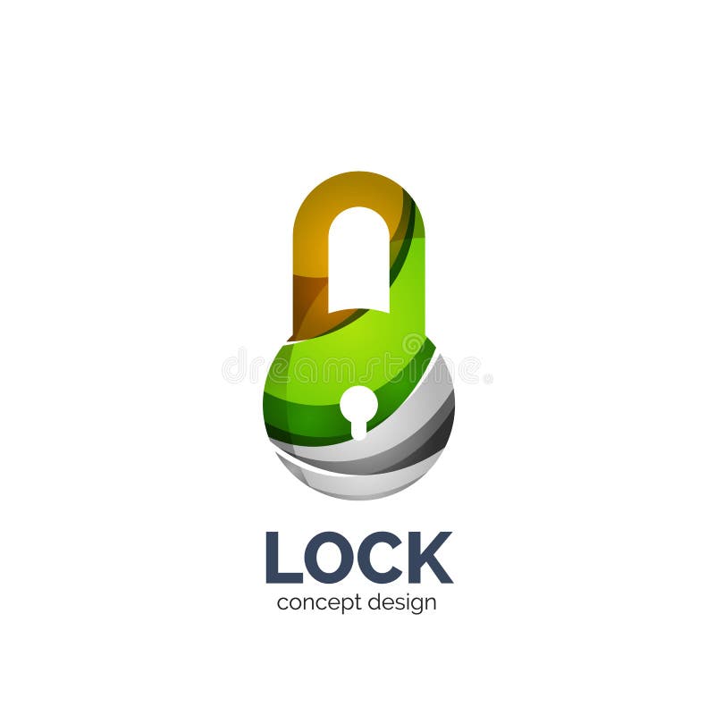 Vector Creative Abstract Lock Logo Created with Lines Stock Vector ...