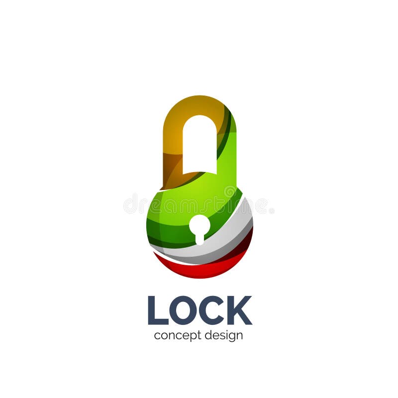 Vector Creative Abstract Lock Logo Created with Lines Stock Vector ...