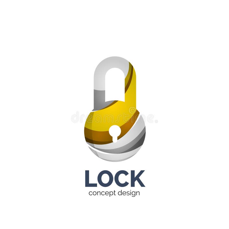 Vector Creative Abstract Lock Logo Created with Lines Stock ...