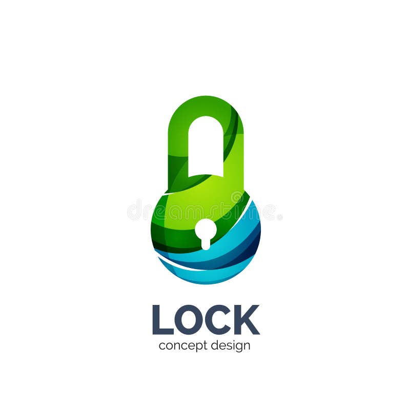 Vector Creative Abstract Lock Logo Created with Lines Stock Vector ...