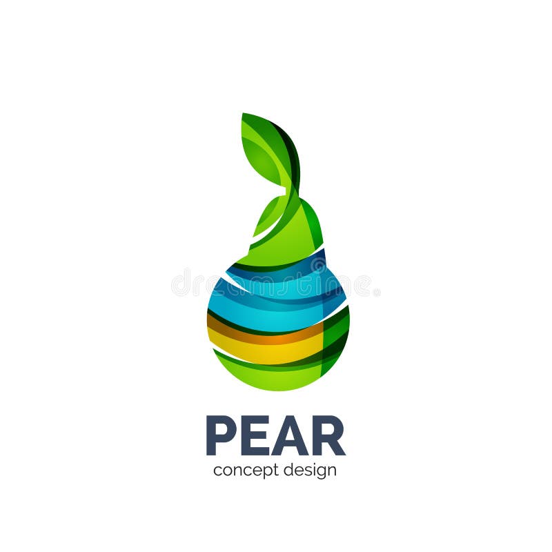 Vector Creative Abstract Pear Fruit Logo Stock Vector - Illustration of ...