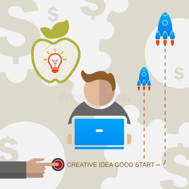 Vector Creative Business Idea Good Start Stock Vector - Illustration of ...