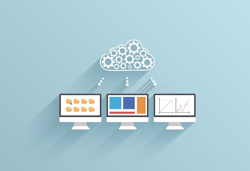 Flat 3d Web Isometric People Using Cloud Infographic Concept Stock Vector - Illustration of ...