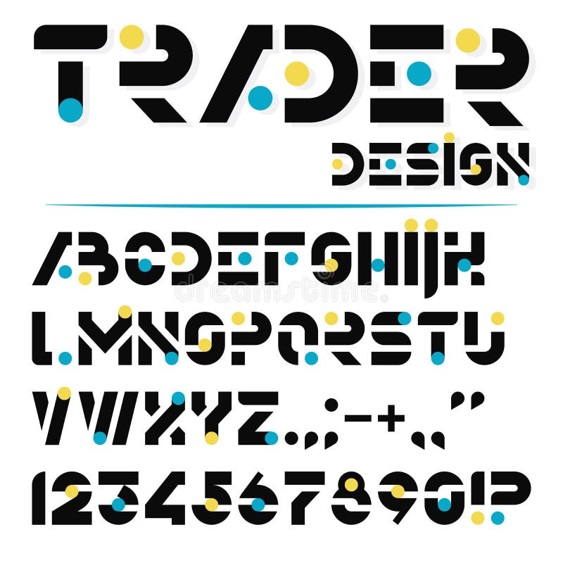 Creativel Font. Collection of Letters, Numbers and Punctuation Marks ...