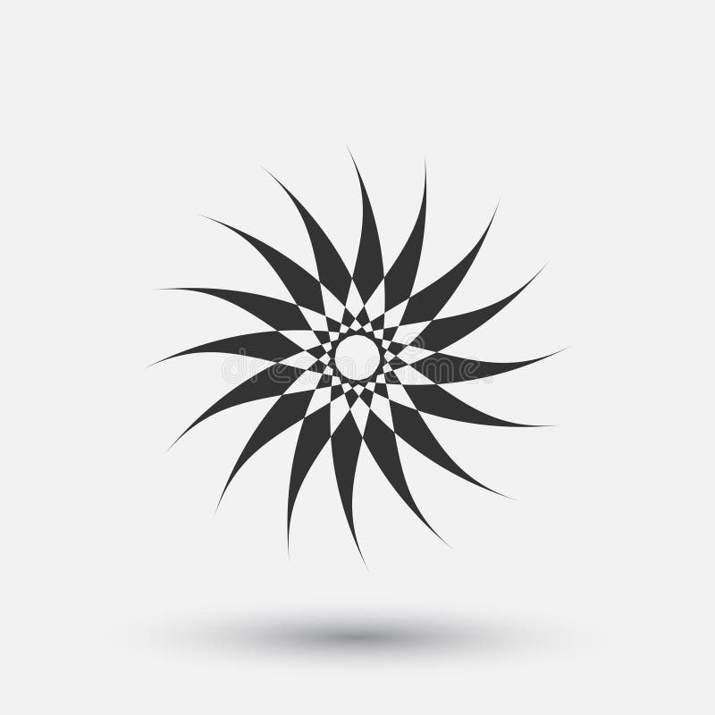 Vector Creative Icon - Sun Decorative Element, Geometric Design. Round ...
