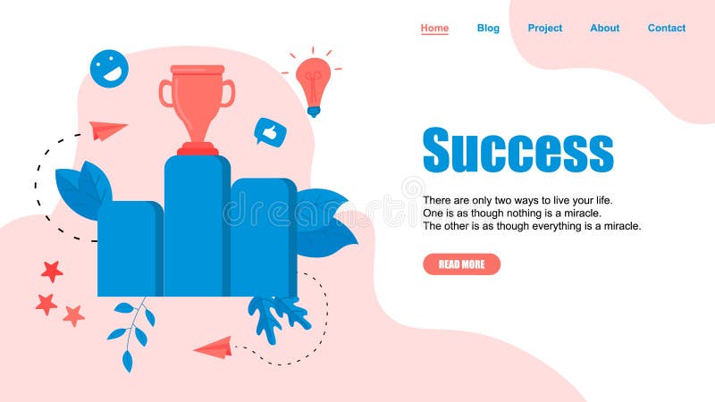 Vector Creative Illustration of Business Success Concept. Flat Design ...