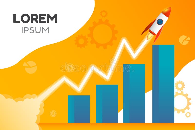 Vector Creative Illustration of Growth Graph or Business Startup Banner ...