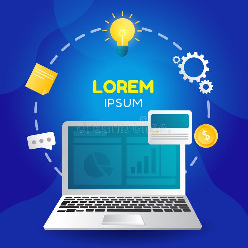 Vector Creative Illustration of Process or Business Planning Banner ...