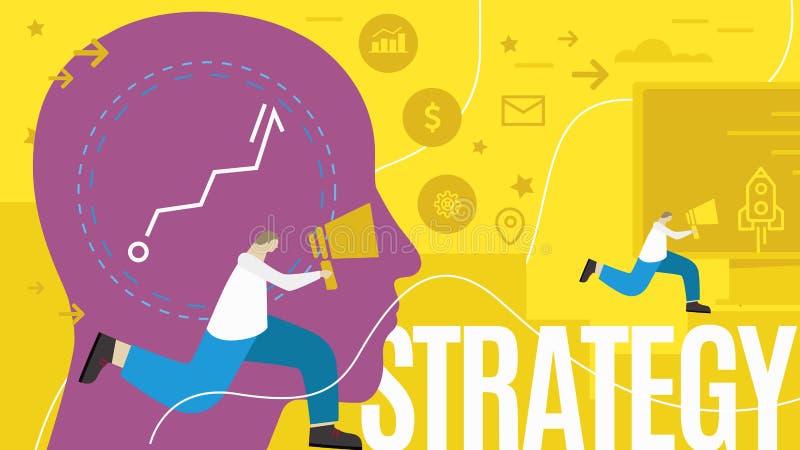 Vector Creative Illustration of Strategy Word Lettering Typography with ...