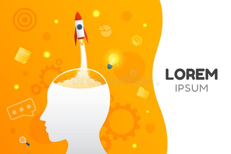 Vector Creative Illustration of Thinking or Presentation Business ...