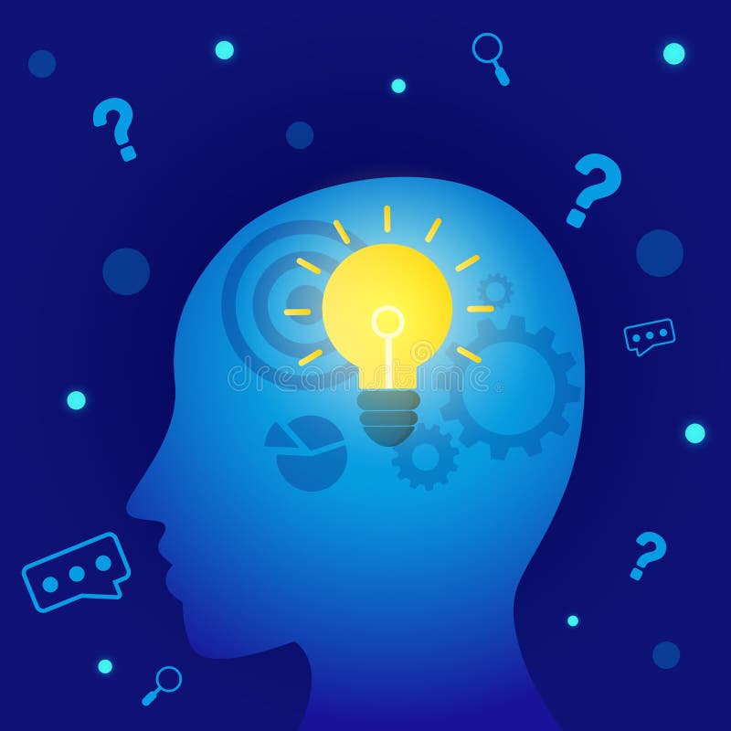 Vector Creative Illustration of Process Label or Banner with Blue ...