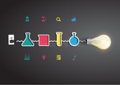 Vector Creative Light Bulb Idea with Chemistry and Stock Vector ...