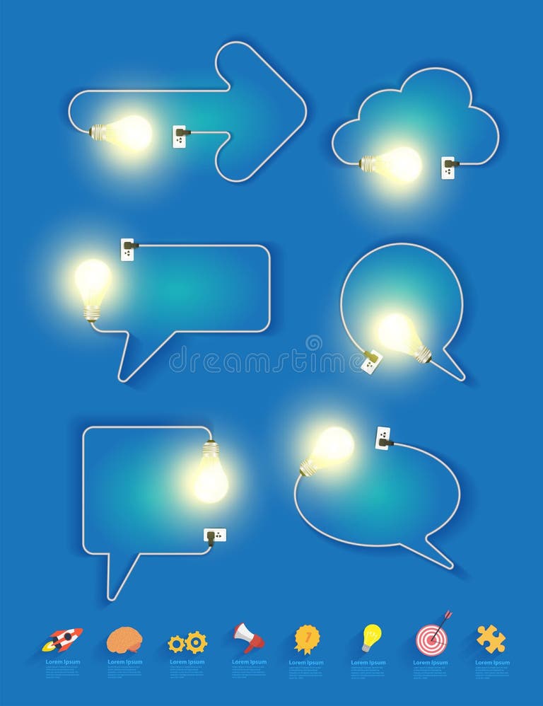 Light Bulb Speech Bubble Stock Illustrations – 8,838 Light Bulb Speech ...