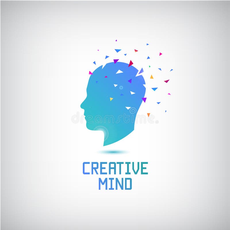 Vector Creative Mind Logo, Head Silhouette with Thoughts and Ideas ...