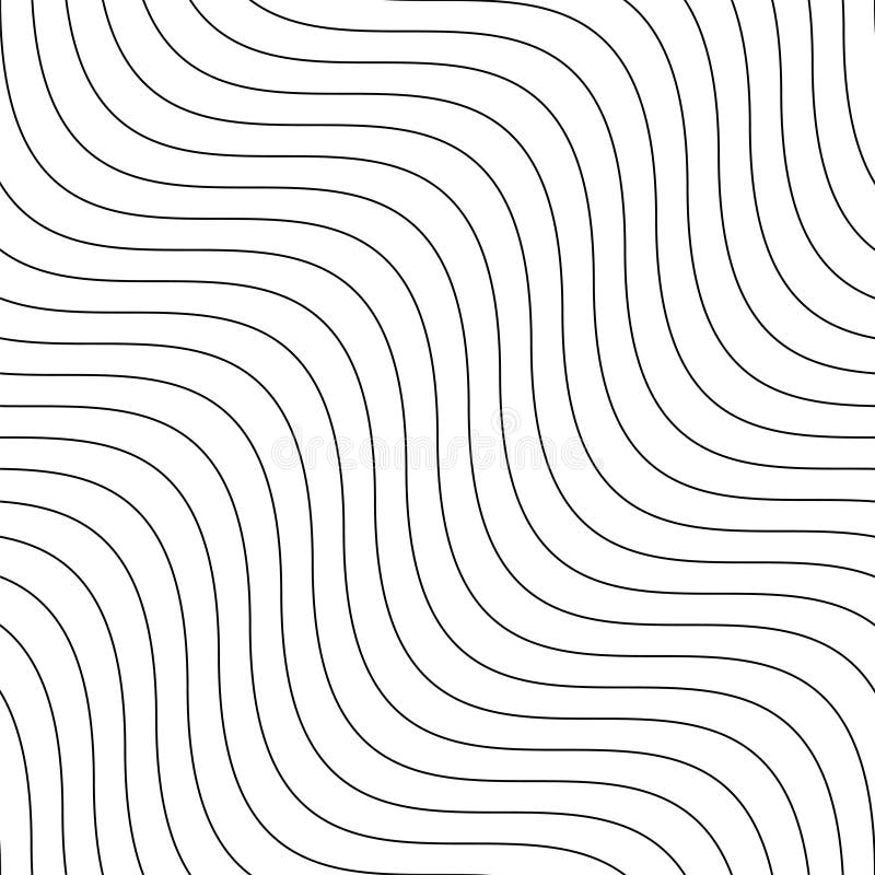Vector Creative Seamless Outline Pattern. Striped Endless Wave Texture ...