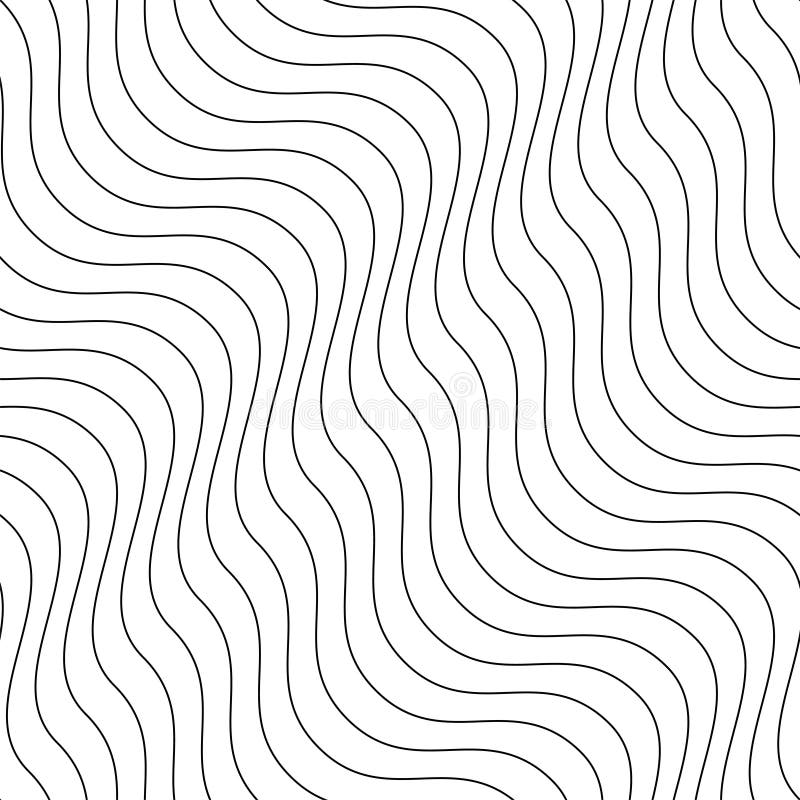 Vector Creative Seamless Outline Pattern. Striped Endless Wave Texture ...
