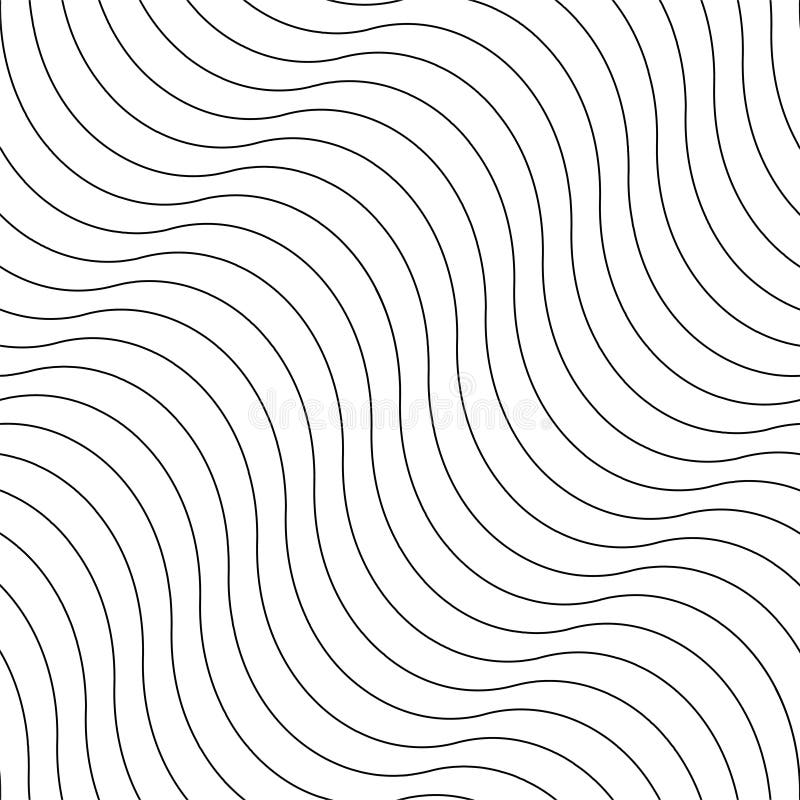 Vector Creative Seamless Outline Pattern. Striped Endless Wave Texture ...