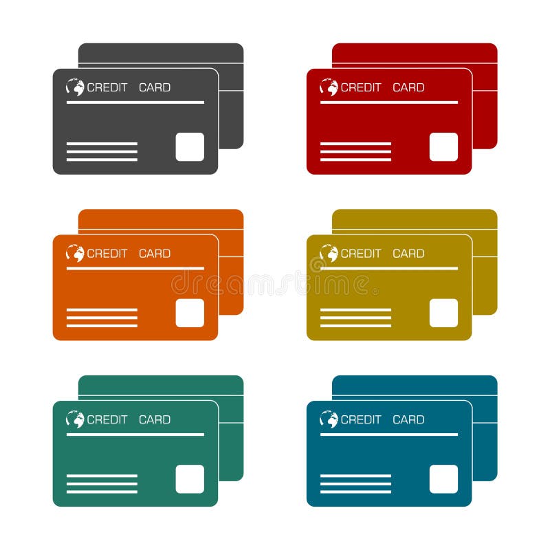 Vector Credit Card Icon stock vector. Illustration of icon - 128708404