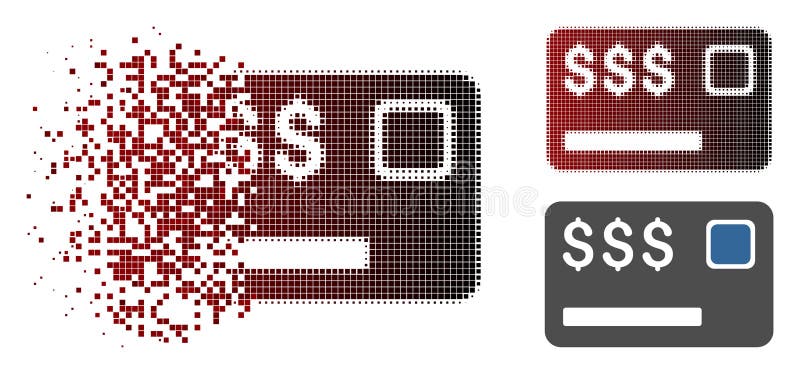 Shredded Pixel Halftone Credit Card Icon Stock Vector - Illustration of ...