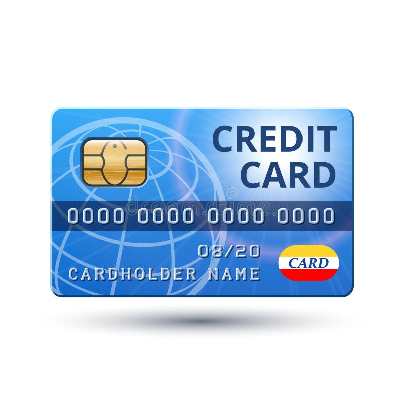Vector Credit Card Icon on White Background Stock Vector - Illustration ...