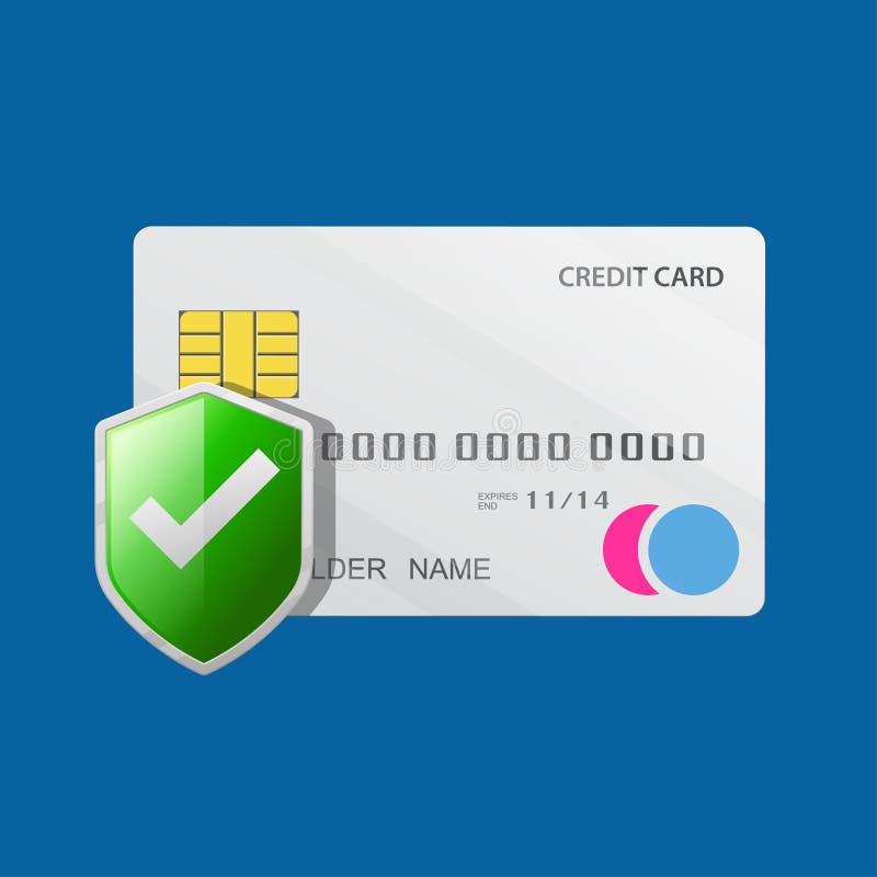 Vector Credit Card Protection. Stock Illustration - Illustration of ...