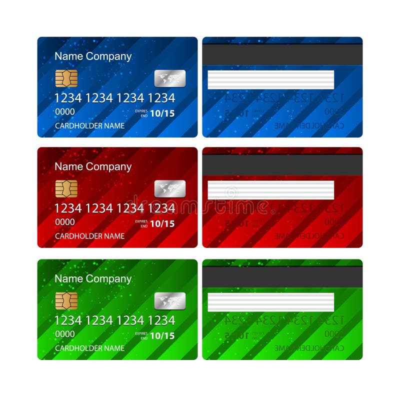 Vector Credit Card Set. Business Design Template Layout. Two Sides ...