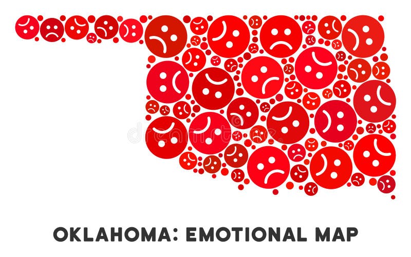 Vector Crisis Oklahoma State Map Collage of Sad Emojis Stock Vector ...