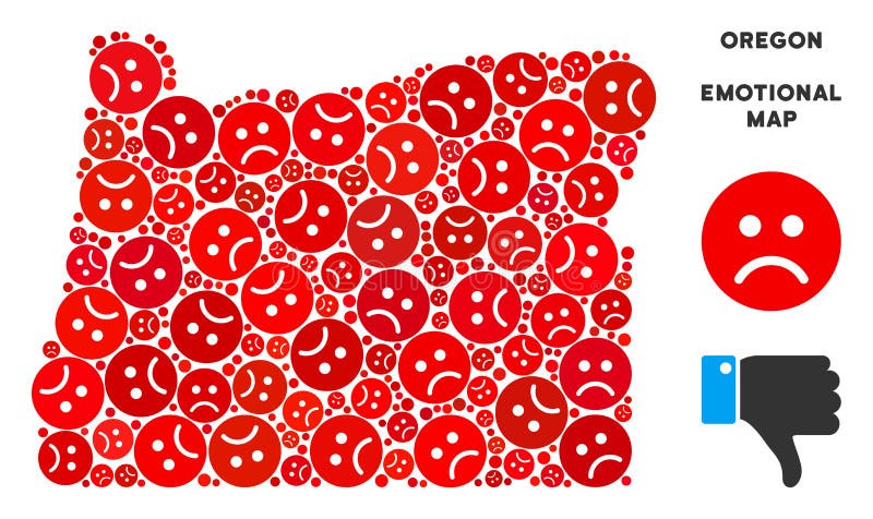 Map of Oregon with Regions stock vector. Illustration of central ...