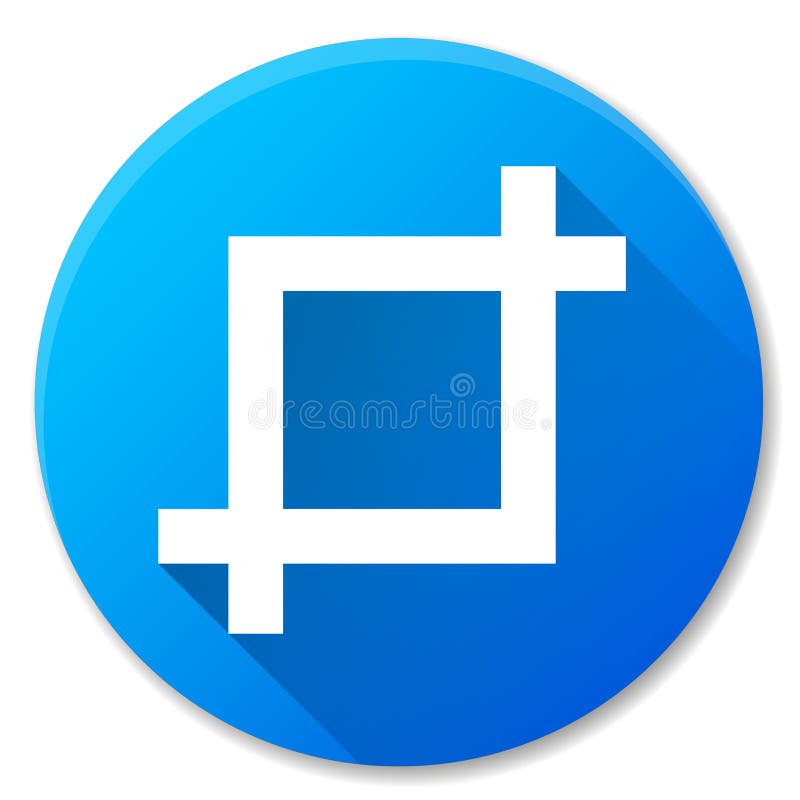 Vector Crop Blue Circle Icon Stock Vector - Illustration of cropping ...