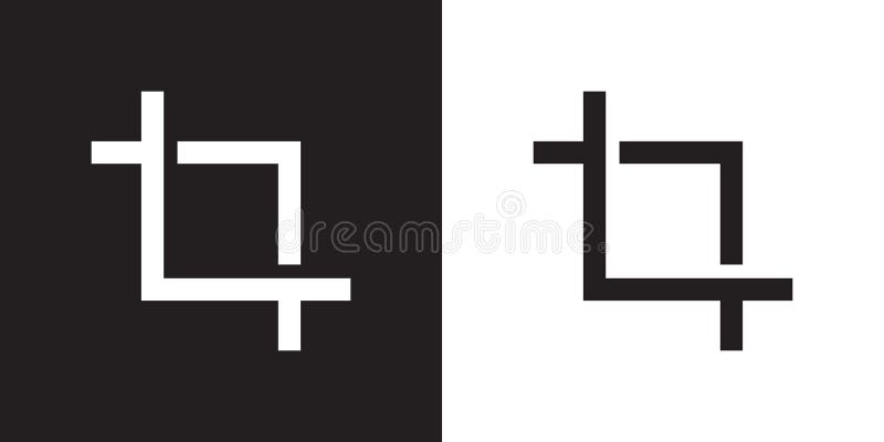 Vector Crop Icon Symbols Black and White Stock Vector - Illustration of ...