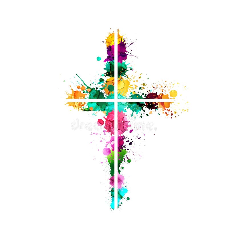 Vector Cross Grunge Style. Blob Cross. Happy Easter. Vector ...