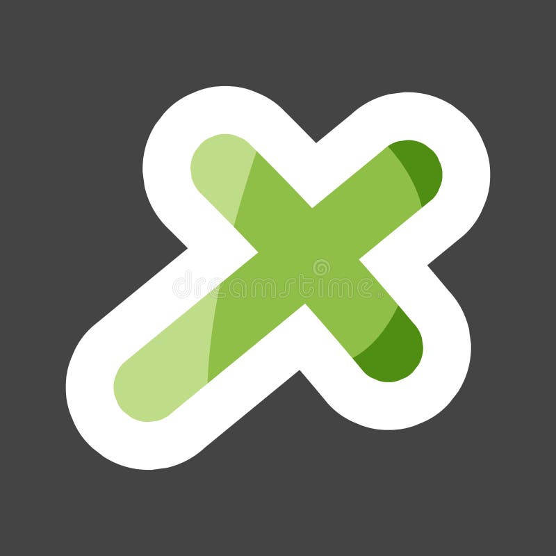 Vector Cross Icon Colored Sticker. Layers Grouped for Easy Editing ...