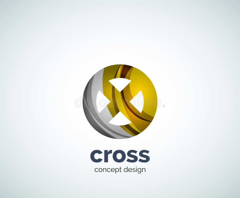 Cross Logo Design Made of Color Pieces Stock Vector - Illustration of ...