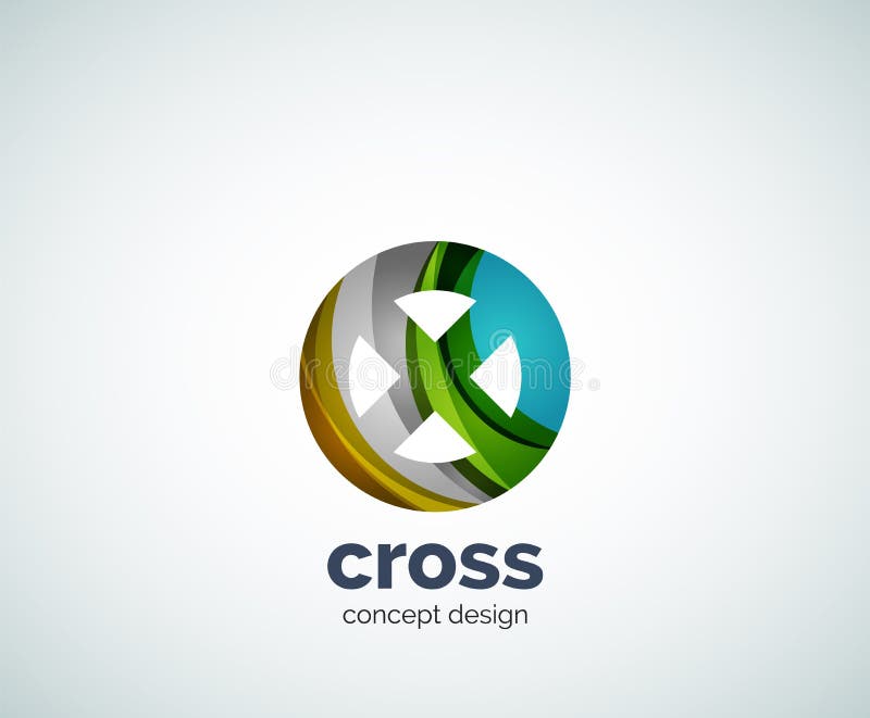 Vector cross logo template stock vector. Illustration of decline - 80026880