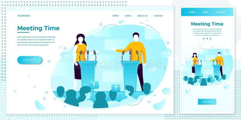 Political Meeting with Candidate in Speech. Election Campaign Voting ... Political Meeting with Candidate in Speech. Election Campaign Voting ...