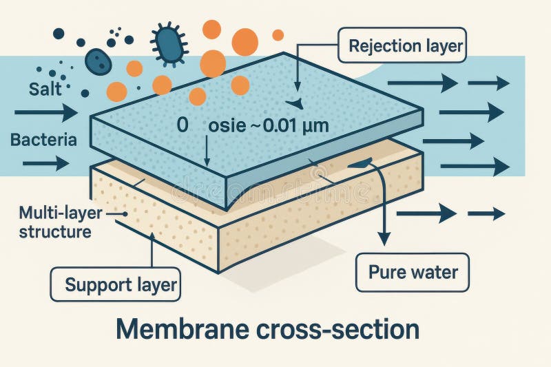 Vector Cross-section Illustration of Multilayer Membrane Structure ...