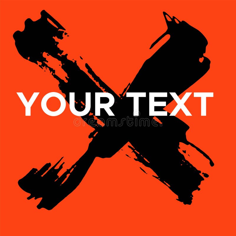 Vector Cross Shape on Orange. Black Cross Stamp. Icon, Logo, Banner ...