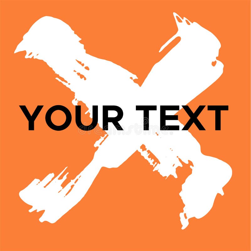 Vector Cross Shape on Orange. White Cross Stamp. Icon, Logo, Banner ...