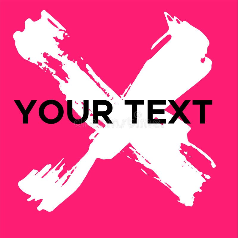 Vector Cross Shape on Pink. White Cross Stamp. Icon, Logo, Banner ...