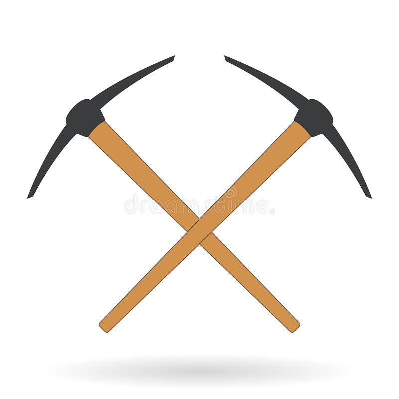 Vector Crossed Mine Picks Over White Stock Vector - Illustration of ...
