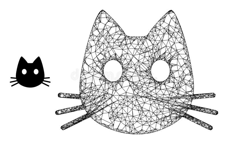 Net Mesh Cat Head Icon stock vector. Illustration of wireframe - 240194248