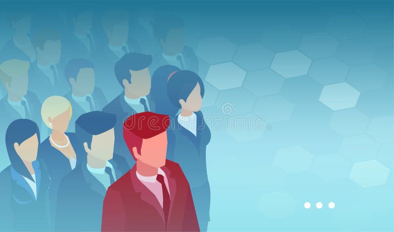 Vector of a Crowd of Professional Business People with a Chief Manager ...