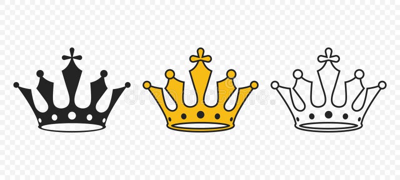 Vector Crown Icons Set. Flat Style Crown Icon Collection. Elegant Crown ...