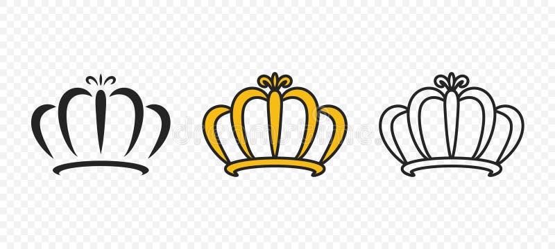 Vector Crown Icons Set. Flat Style Crown Icon Collection. Elegant Crown ...