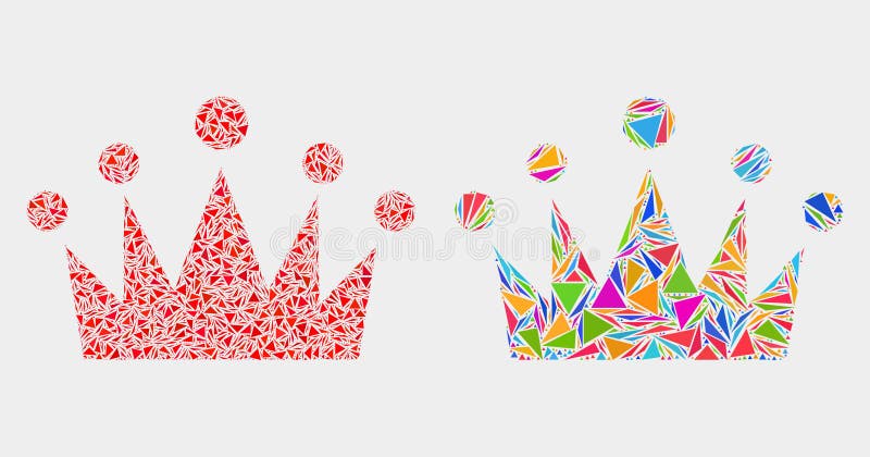 Vector Crown Mosaic Icon of Triangle Items Stock Vector - Illustration ...