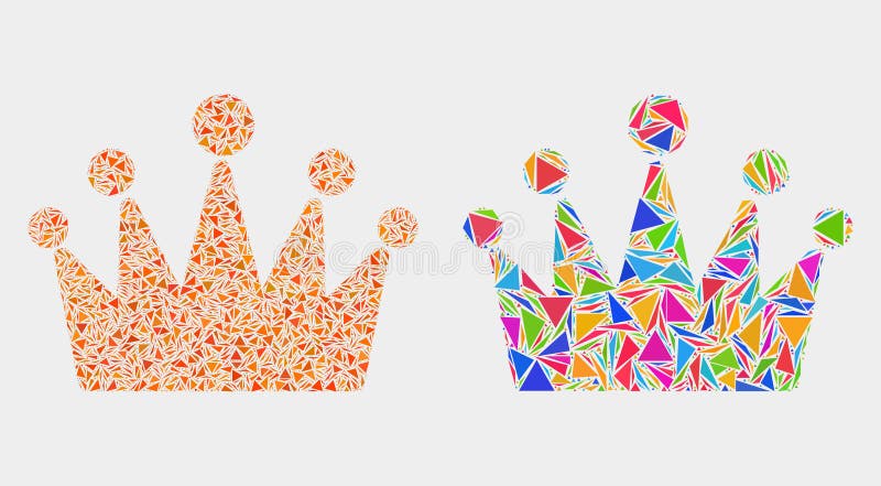 Vector Crown Mosaic Icon of Triangles Stock Vector - Illustration of ...